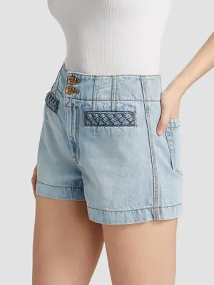 Zimmermann Lucky Washed Denim Shorts