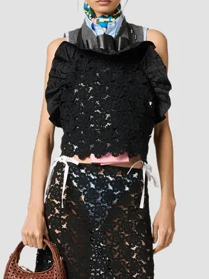 Miu Miu Macramé Pinafore Top