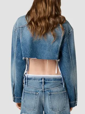 Miu Miu Cropped Washed Denim Jacket