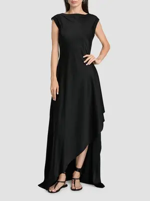 JASON WU Asymmetric Satin Fit & Flare Gown