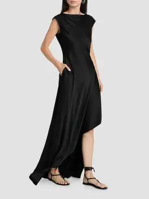 JASON WU Asymmetric Satin Fit & Flare Gown