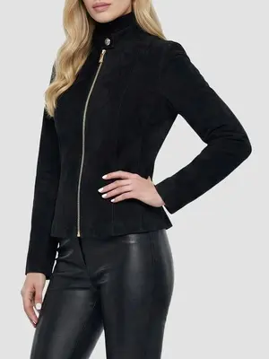 Gorski Select Metis Suede Zip Jacket - Black