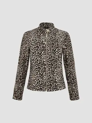 Gorski Select Metis Suede Zip Jacket - Leopard