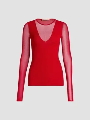 JASON WU Long Sleeve Knit Top - Red