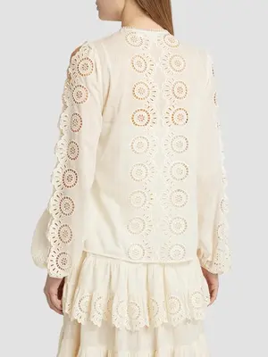 Zimmermann Lucky Embroidered Cotton Blouse