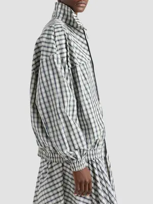Prada Checked Chambray Blouson Jacket