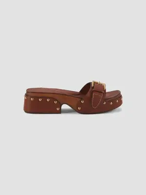 Zimmermann Alight 40mm Studded Leather Platform Mules