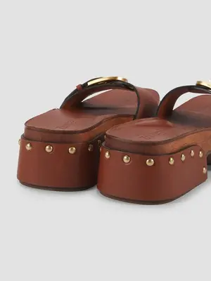 Zimmermann Alight 40mm Studded Leather Platform Mules
