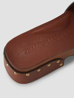 Zimmermann Alight 40mm Studded Leather Platform Mules