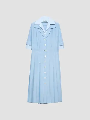 Prada Pongé And Poplin Shirt Dress