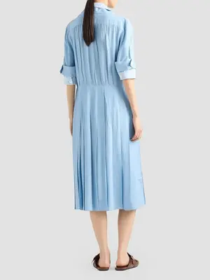 Prada Pongé And Poplin Shirt Dress