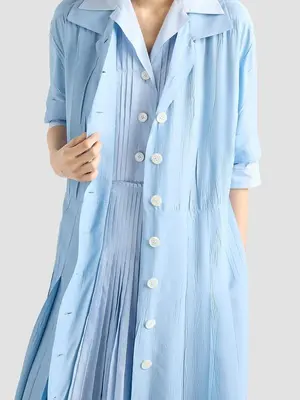 Prada Pongé And Poplin Shirt Dress
