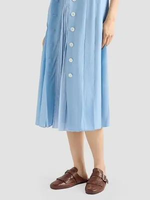 Prada Pongé And Poplin Shirt Dress