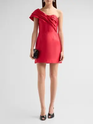 Rebecca Vallance Esmeralda One-shoulder Mini Dress