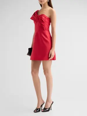 Rebecca Vallance Esmeralda One-shoulder Mini Dress
