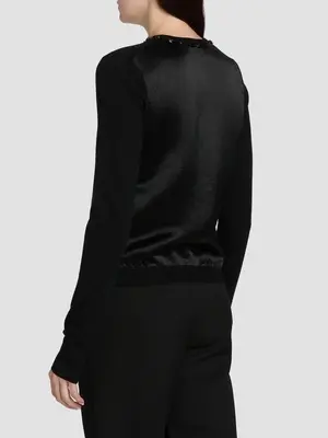 JASON WU Beaded Merino Wool Cardigan