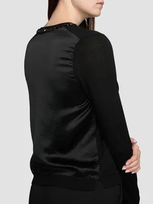 JASON WU Beaded Merino Wool Cardigan