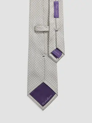 Ralph Lauren Purple Label Diamond Silk Tie - Gray