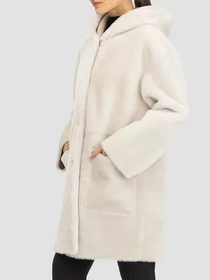 Gorski Merino Shearling Lamb Hooded Coat