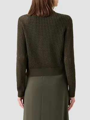 Akris Net Cotton Bomber Cardigan