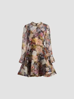 Zimmermann Alchemy Floral Linen-silk Minidress - Rosette