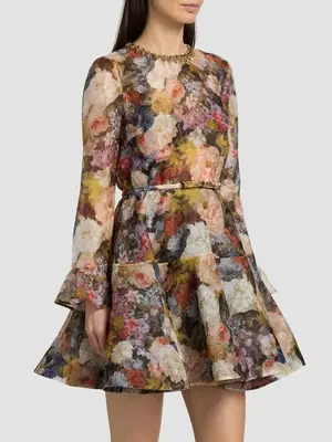 Zimmermann Alchemy Floral Linen-silk Minidress