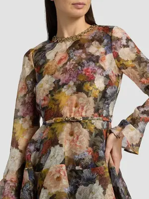 Zimmermann Alchemy Floral Linen-silk Minidress