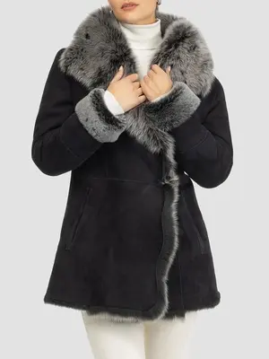 Gorski Merino Toscana Lamb Coat - Black Brisa