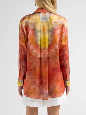 Zimmermann Alchemy Tie-dye Silk Satin Shirt