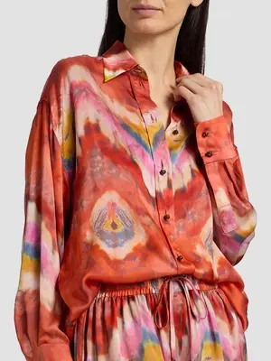 Zimmermann Alchemy Tie-dye Silk Satin Shirt