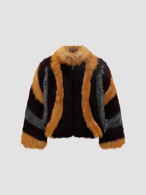 LYLA GRANT Faux Fur Fox Coat