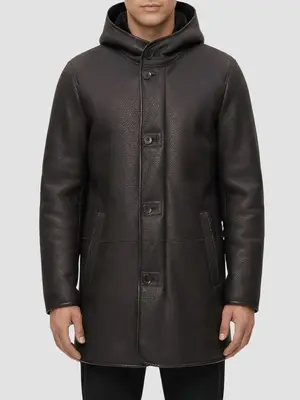 Gorski Embossed Select Shearling Lamb Stroller Coat - Brown