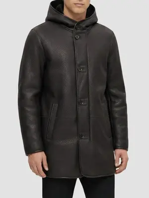 Gorski Embossed Select Shearling Lamb Stroller Coat - Brown