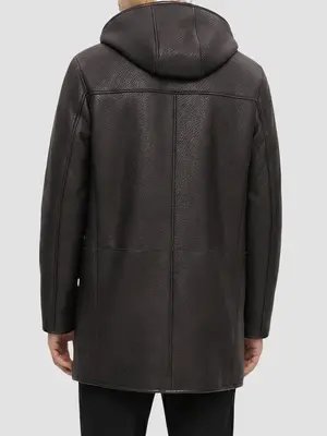Gorski Embossed Select Shearling Lamb Stroller Coat - Brown