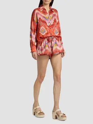 Zimmermann Alchemy Printed Silk Relaxed-fit Shorts