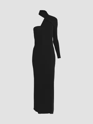 COURREGES One-shoulder Crepe Jersey Gown