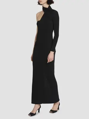 COURREGES One-shoulder Crepe Jersey Gown