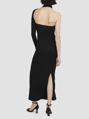 COURREGES One-shoulder Crepe Jersey Gown