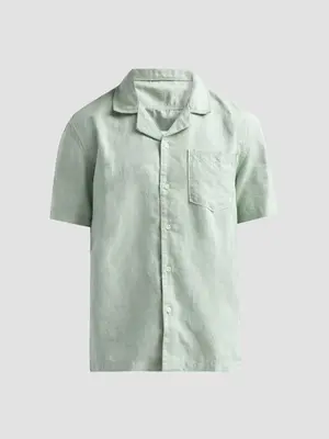 Ag Foster Linen-cotton Camp Shirt - Faded Moss