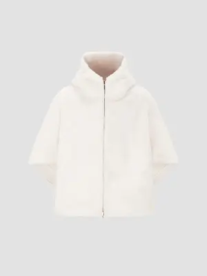 LYLA GRANT Faux Fur Mink Coat, Hood - Ivory