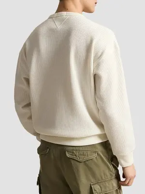 Polo Ralph Lauren Waffle-knit Sweatshirt - Trophy Cream