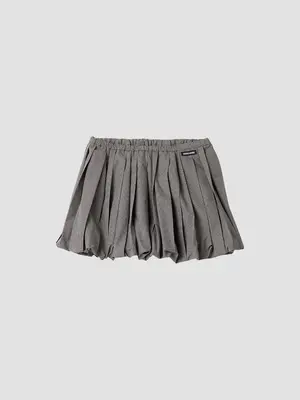Miu Miu Pleated Gingham Check Skirt - Grey