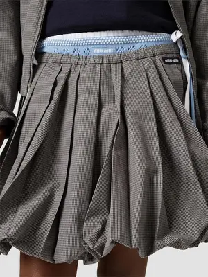 Miu Miu Pleated Gingham Check Skirt
