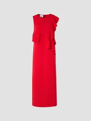 Akris Ruffled Crepe Midi Dress