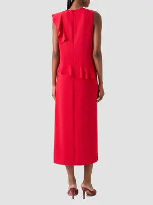 Akris Ruffled Crepe Midi Dress