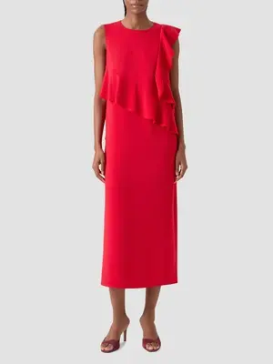 Akris Ruffled Crepe Midi Dress