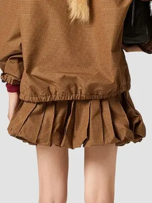 Miu Miu Pleated Gingham Check Mini Skirt