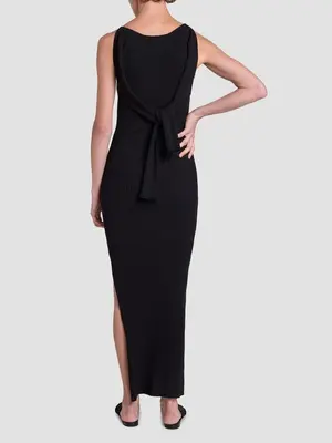 COURREGES Rib-knit Cut-out Maxi Dress