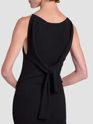 COURREGES Rib-knit Cut-out Maxi Dress