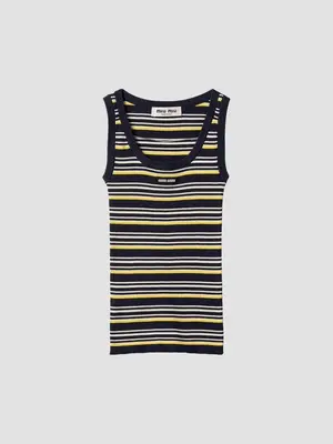 Miu Miu Cotton Tank Top - Blue